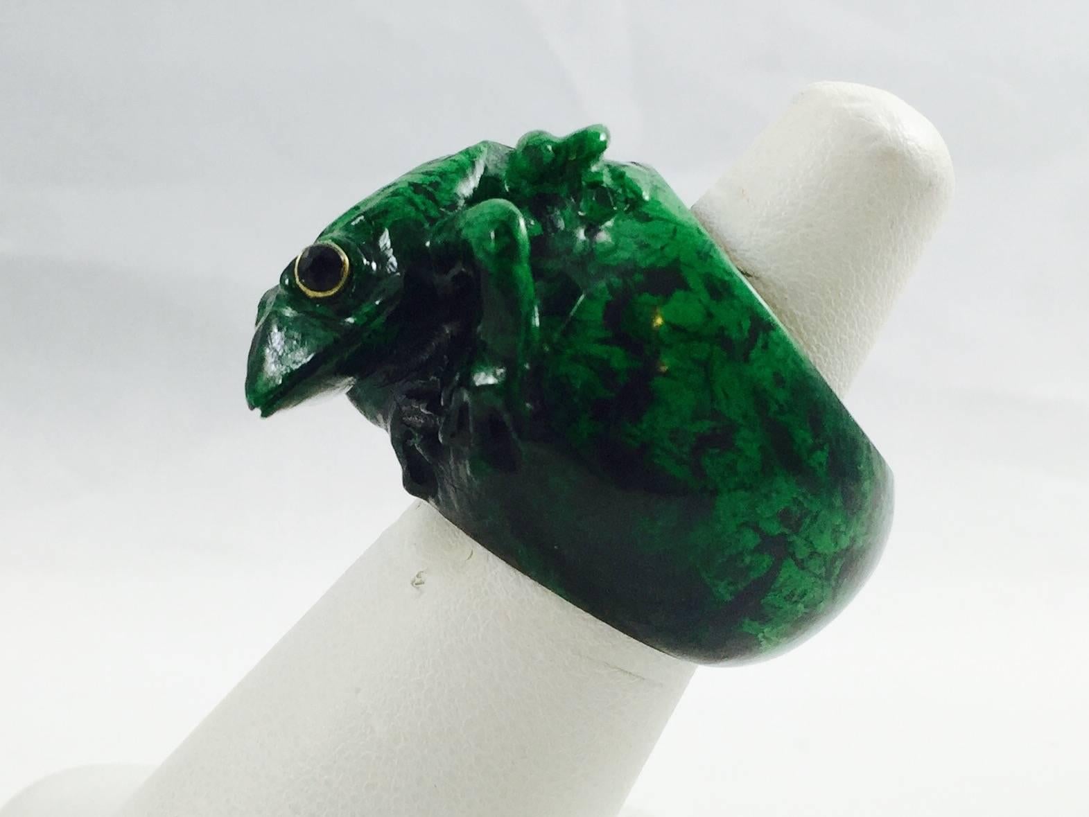 Maw Sit Sit Carved Frog Ring at 1stDibs | maw sit sit ring