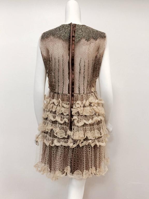 Valentino Mocha Latte Lace Sleeveless Cocktail Dress At 1stdibs