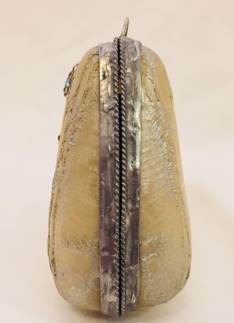 Maya Beige Resin Silver Tone Shoulder Strap and Hardware at 1stDibs ...