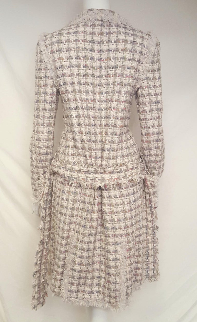 Chanel Multi Color Signature Fringed Fantasy Tweed Spring 2004 Belted ...