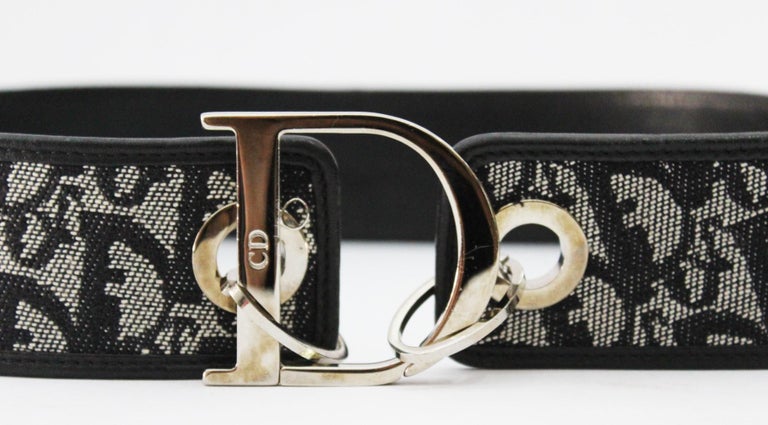Dior Logo Belt leather and canvas at 1stdibs
