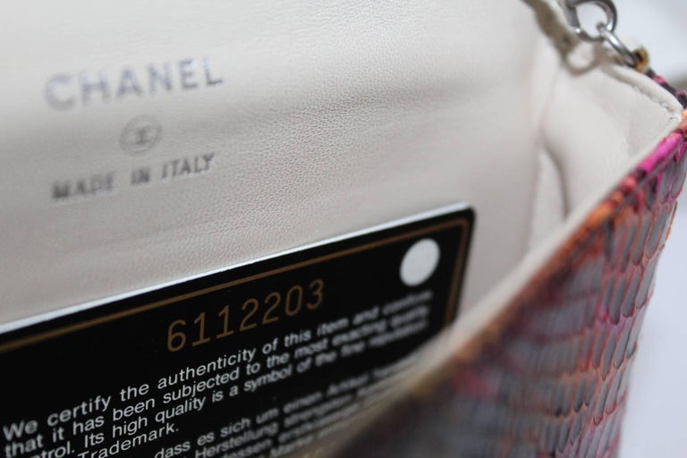 Chanel Mini Flap Multicolor Python Bag at 1stDibs