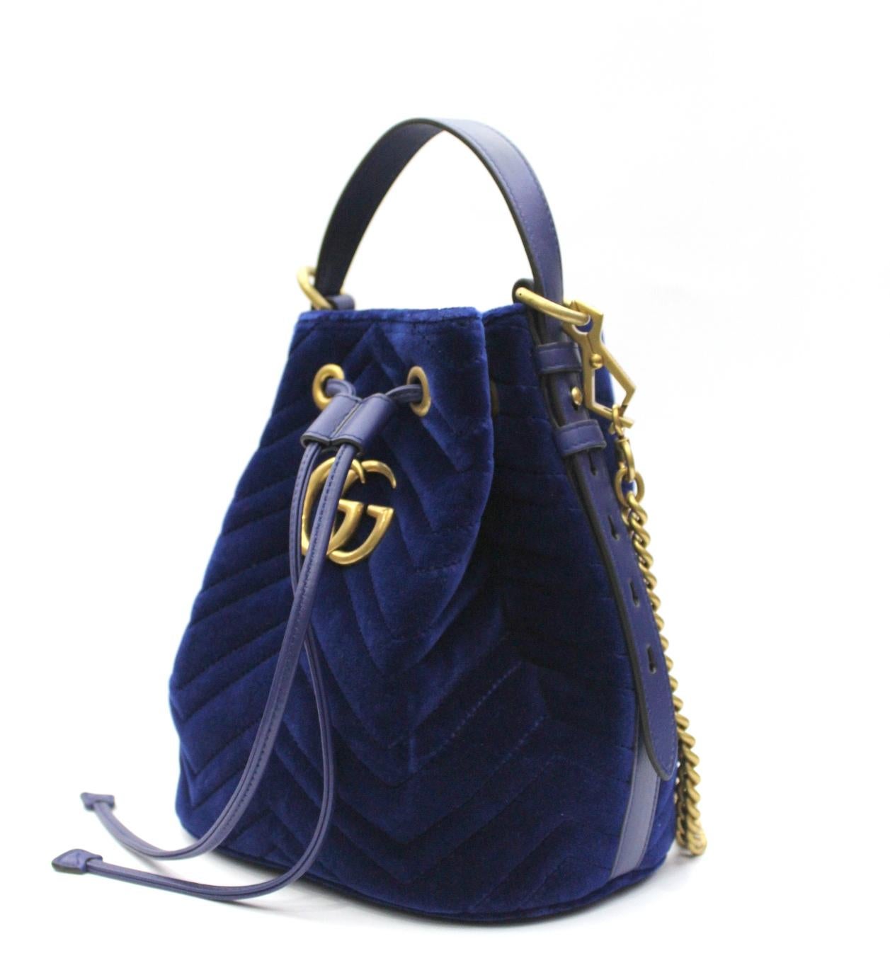 2018 Gucci Blu Velvet Gorm Bag at 1stDibs