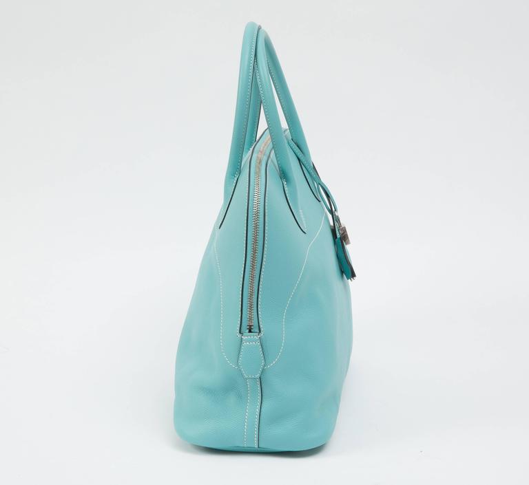 Hermes Bolide-Travel Bag, 35cm Blue Atoll Bag. For Sale at 1stDibs