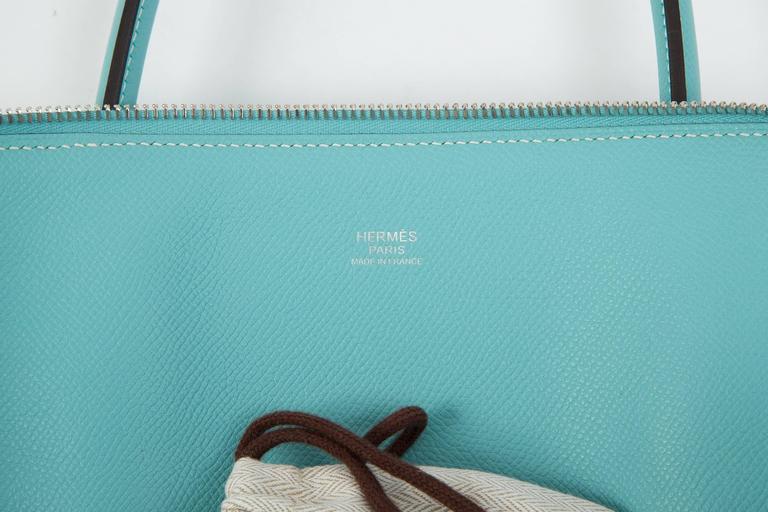 Hermes Bolide-Travel Bag, 35cm Blue Atoll Bag. For Sale at 1stDibs