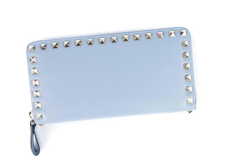 Valentino Women's Powder Blue Leather Continental Zip Wallet at 1stDibs