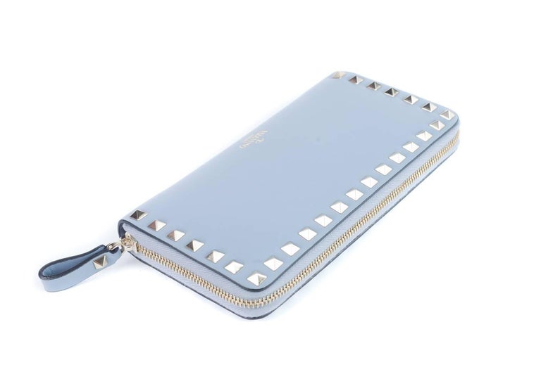 Valentino Women's Powder Blue Leather Continental Zip Wallet at 1stDibs
