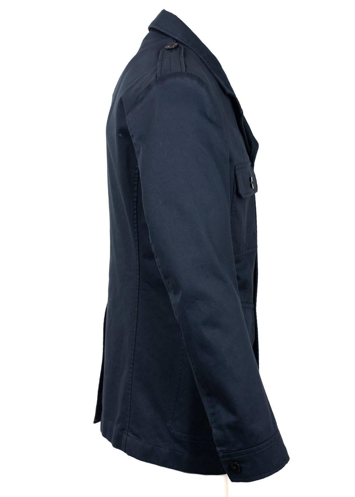 Tom Ford Men's Blue Cotton Four Pocket Utility Jacket For Sale at 1stDibs