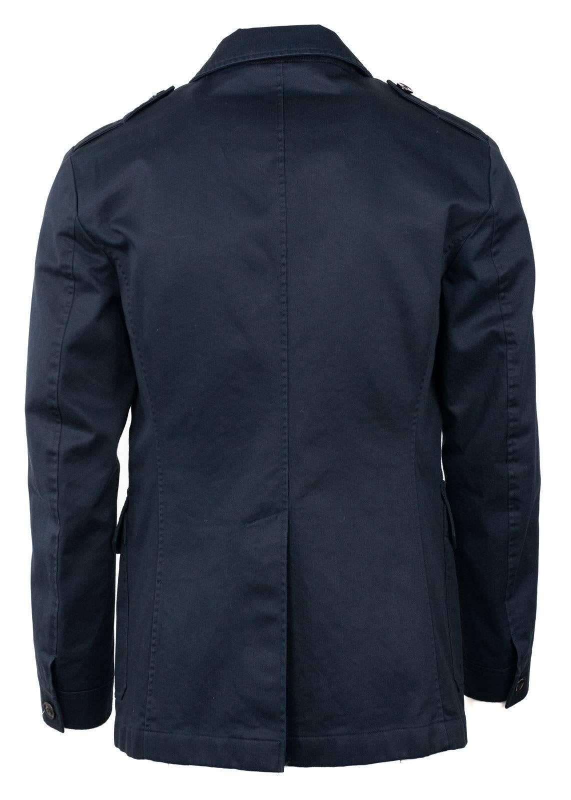 Tom Ford Men's Blue Cotton Four Pocket Utility Jacket For Sale at 1stDibs
