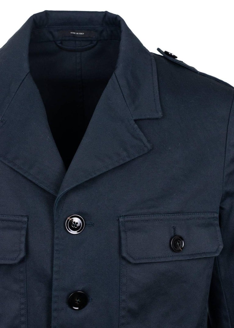 Tom Ford Men's Blue Cotton Four Pocket Utility Jacket For Sale at 1stDibs