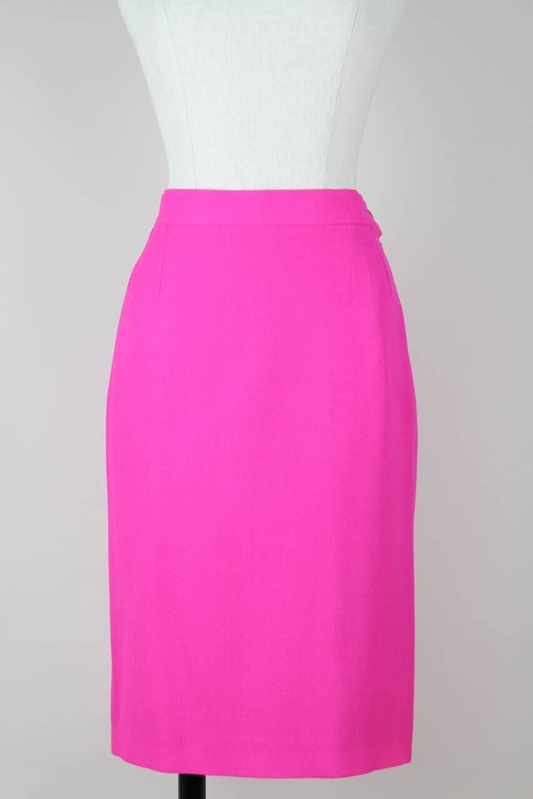 Yves Saint Laurent YSL Pink Passementerie Tassel Jacket And Skirt Suit ...