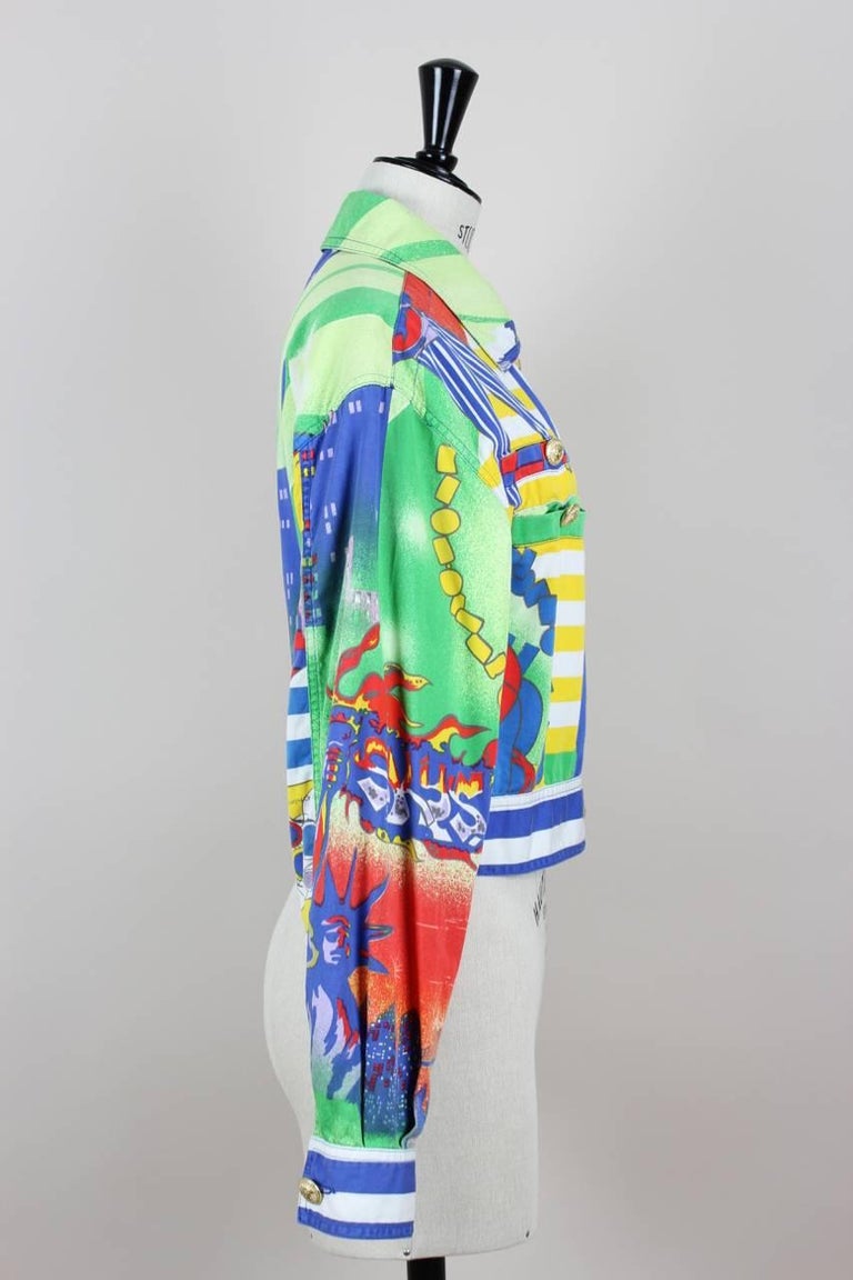 Gianni Versace Spring/Summer 1995 Multi-Coloured Jazz Age Print Cropped ...