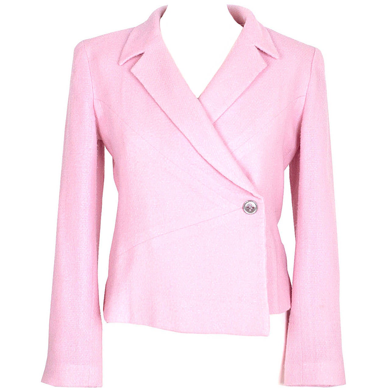 Asymmetric Chanel SS00 Pink Jacket at 1stDibs