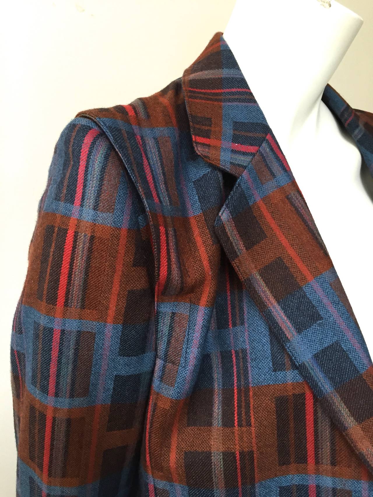 Ted Lapidus 70s modern print wool skirt suit size 6. For Sale at ...