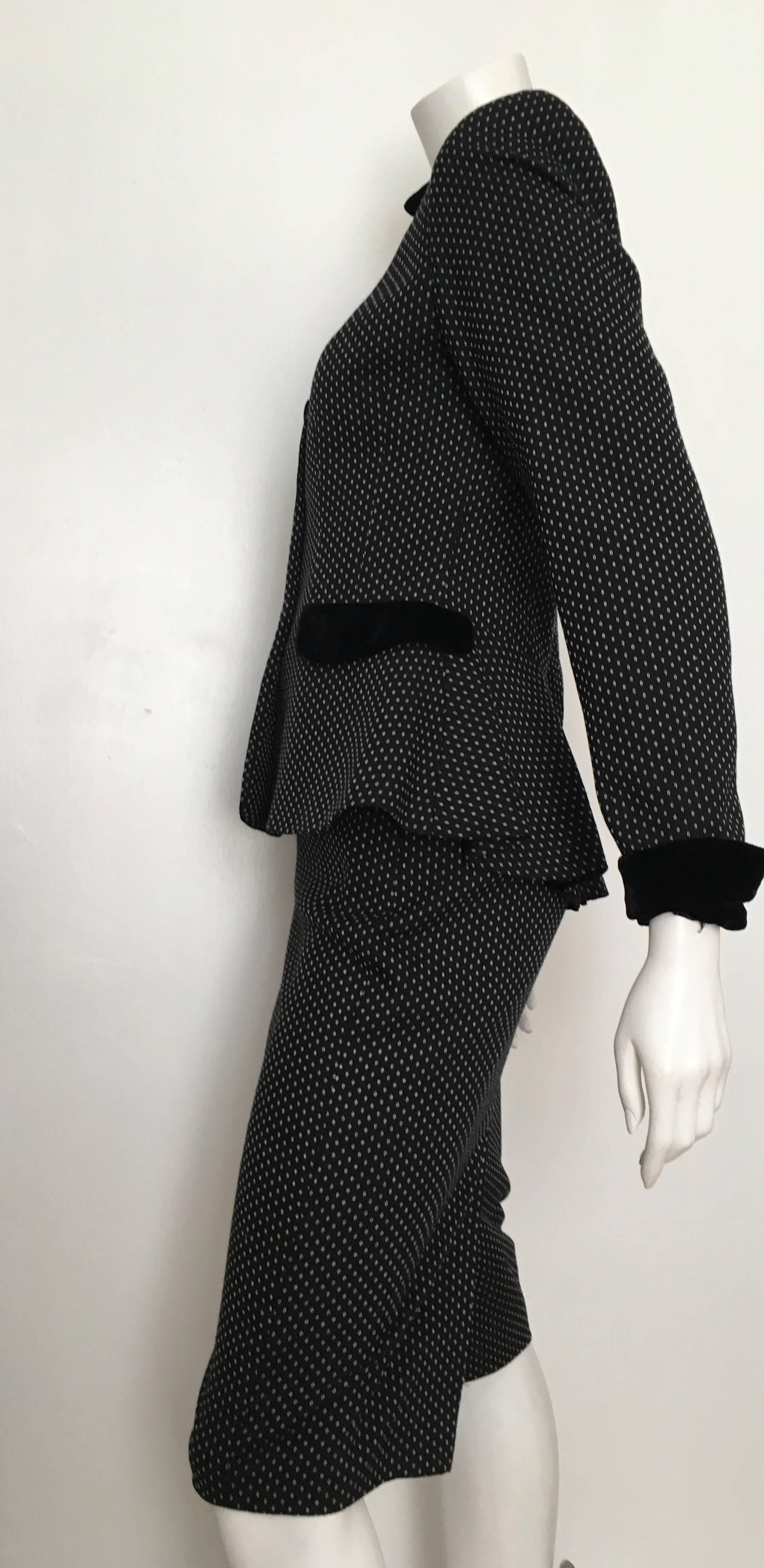 Norma Kamali Black Skirt Suit Size 4. For Sale at 1stDibs | suits norma