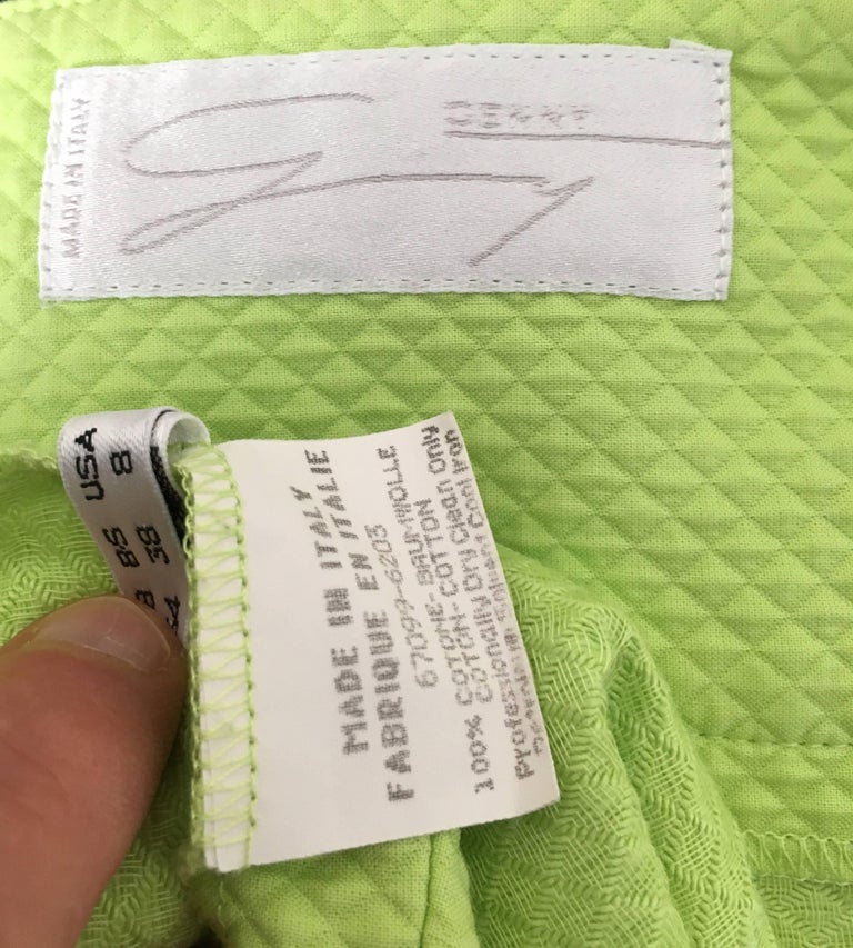 Genny Neon Green Cotton Wiggle Dress Size 6. at 1stDibs | neon green dress