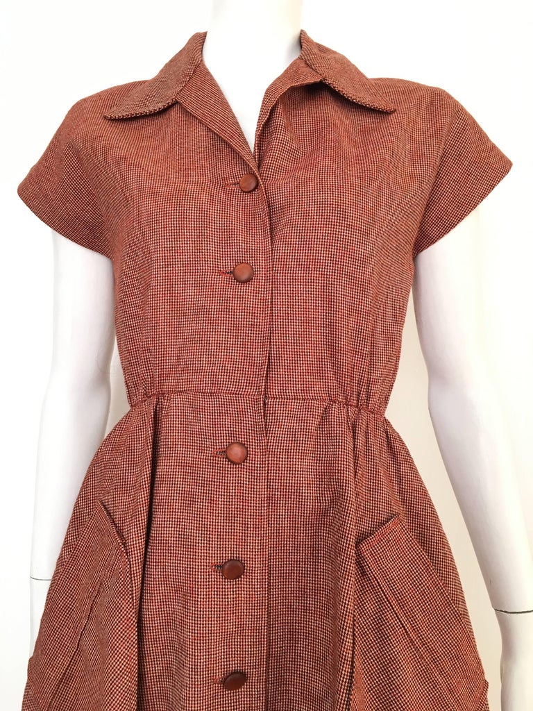 Dior 1980s Button Up Dress with Pockets Size 4. For Sale at 1stDibs