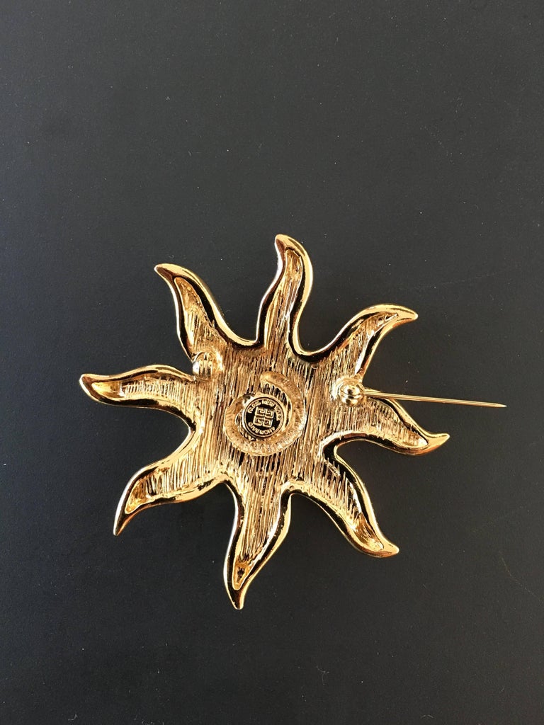 Givenchy Gold Swirl Star Pin / Brooch For Sale at 1stDibs | givenchy brooch