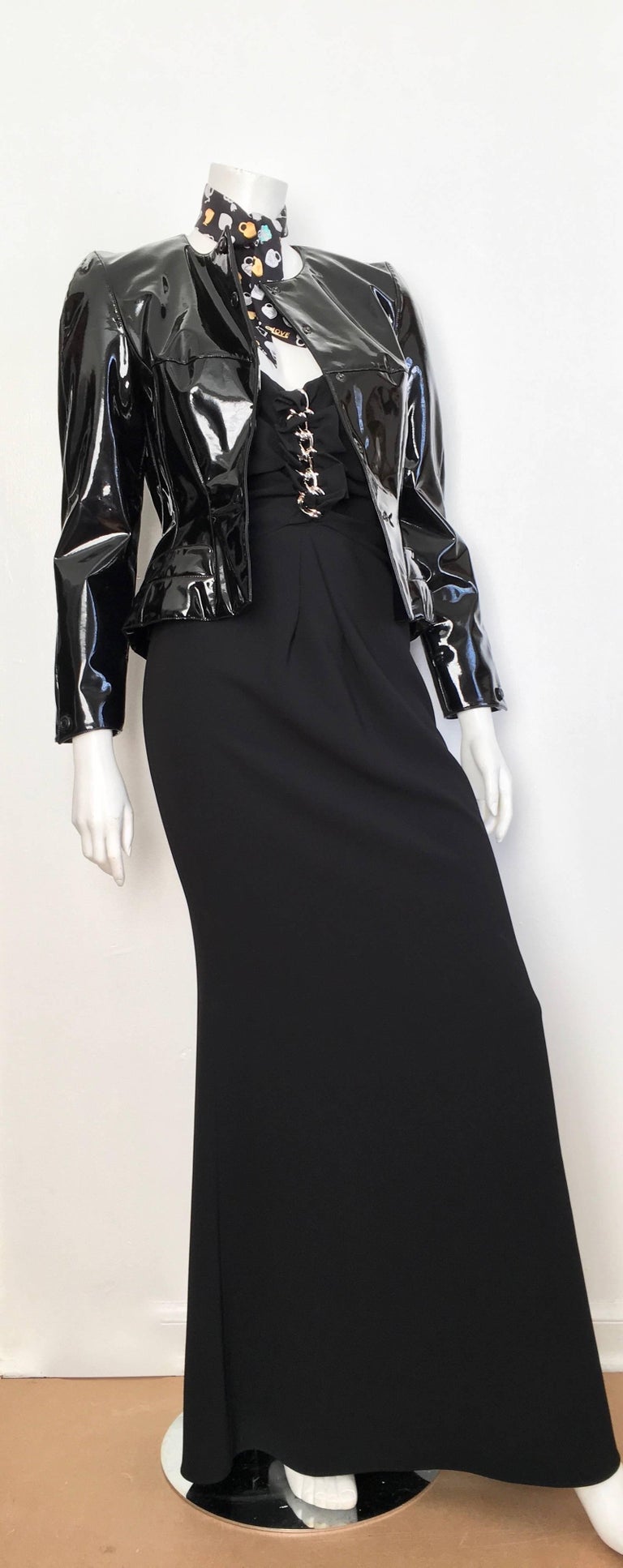 Thierry Mugler Black Rubber Snap Jacket Size 4. For Sale at 1stDibs ...
