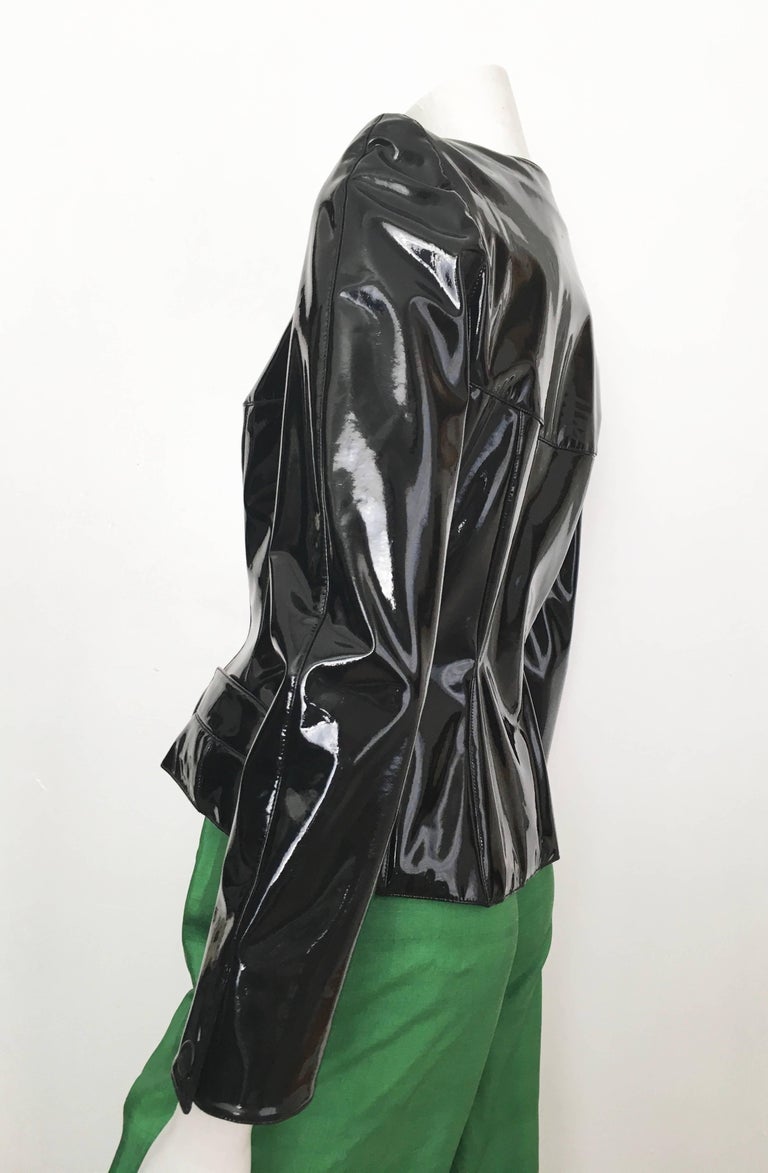 Thierry Mugler Black Rubber Snap Jacket Size 4. For Sale at 1stDibs ...