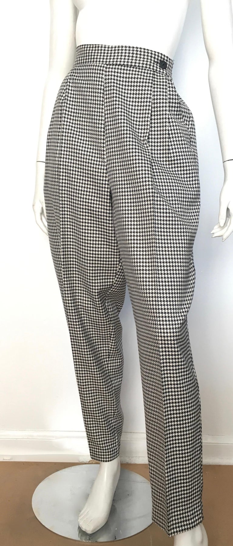 Pierre Cardin 1980s Houndstooth Pleated Pants with Pockets Size 8 / 10 ...