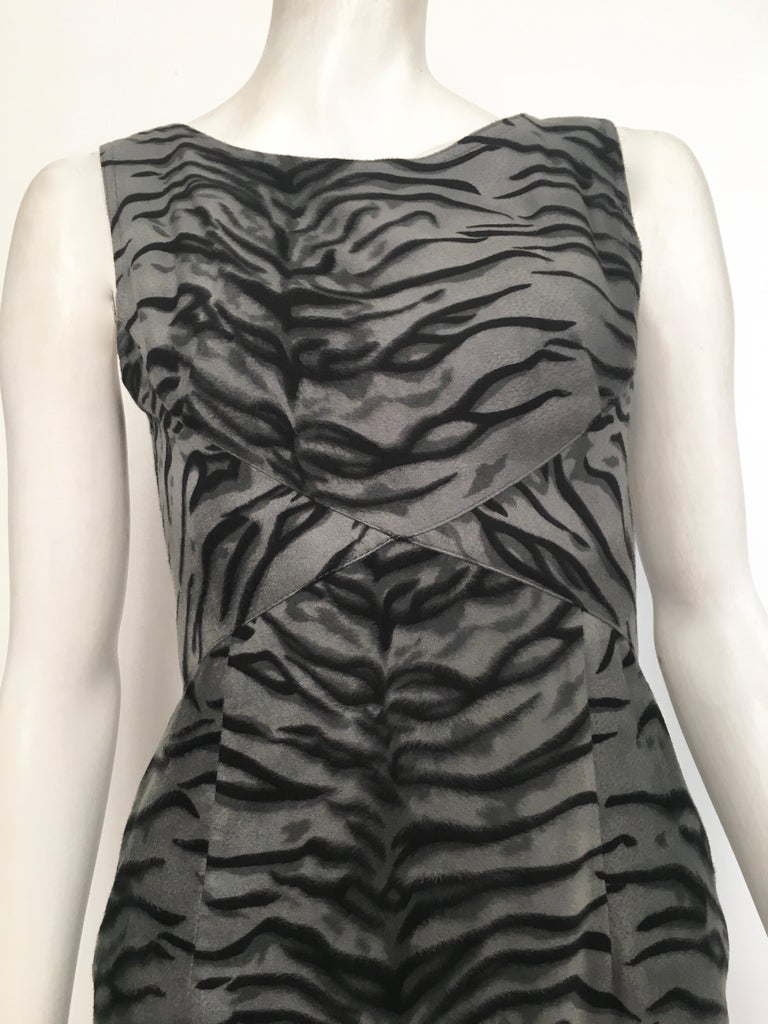 Moschino Gray Tiger Print Sleeveless Dress Size 4. For Sale at 1stDibs