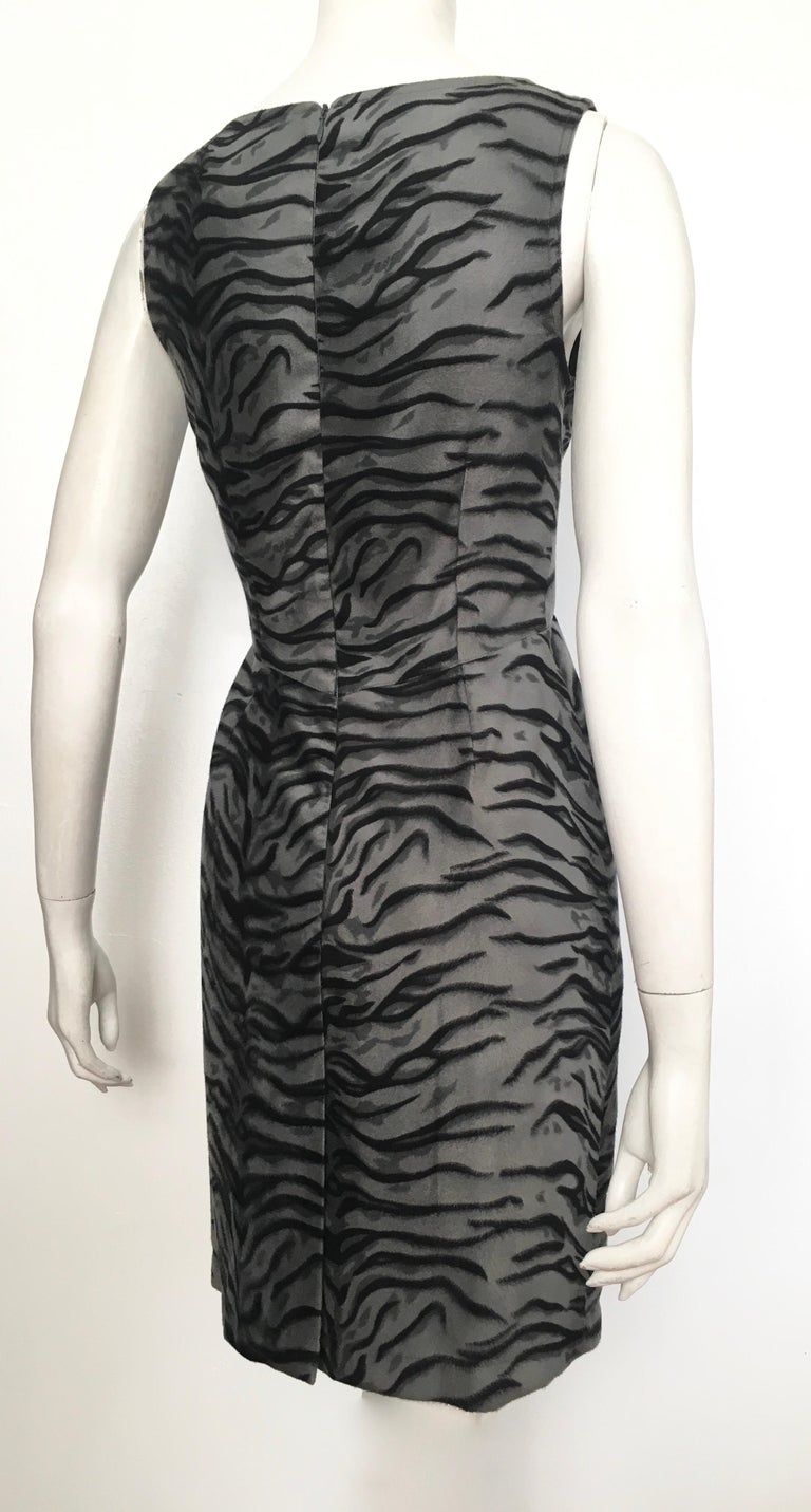 Moschino Gray Tiger Print Sleeveless Dress Size 4. For Sale at 1stDibs