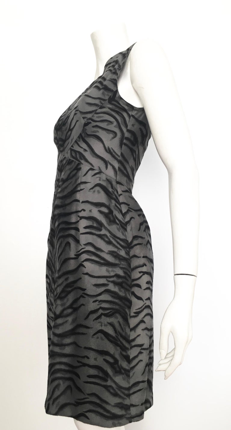 Moschino Gray Tiger Print Sleeveless Dress Size 4. For Sale at 1stDibs