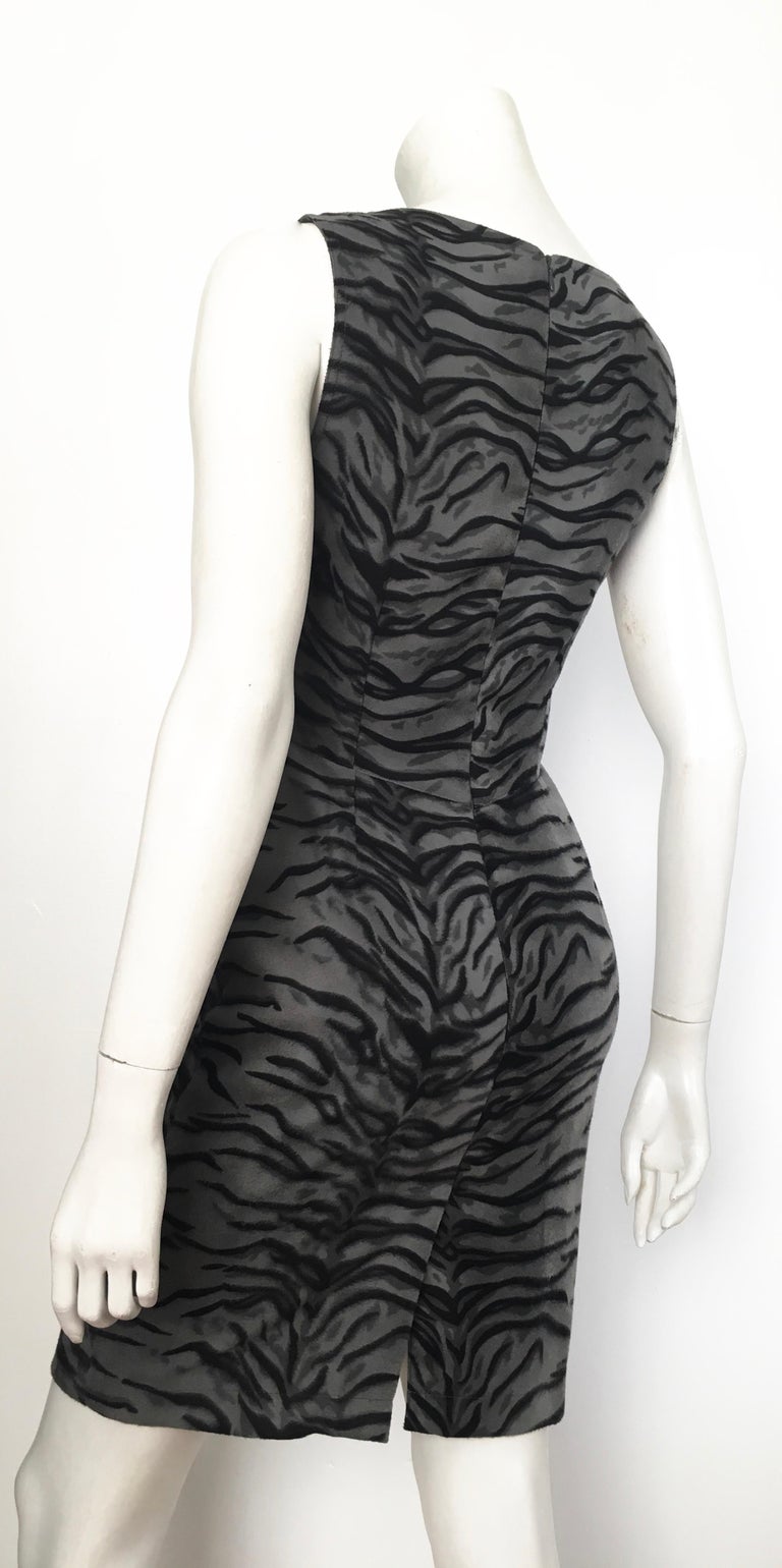Moschino Gray Tiger Print Sleeveless Dress Size 4. For Sale at 1stDibs