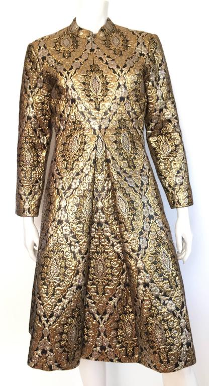 Richard Tam 1961 Silk Brocade Evening Dress and Coat Size 12 / 14. at ...