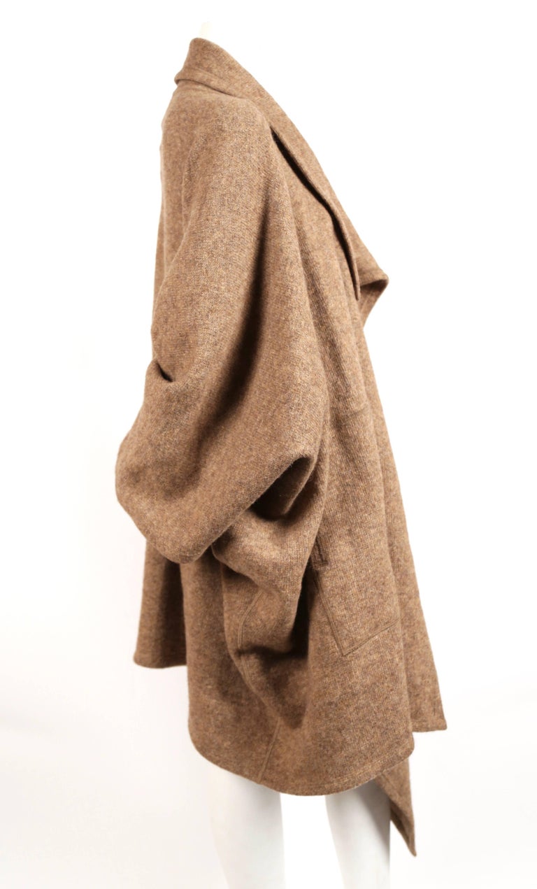 1984 ISSEY MIYAKE draped wool cocoon runway coat at 1stDibs