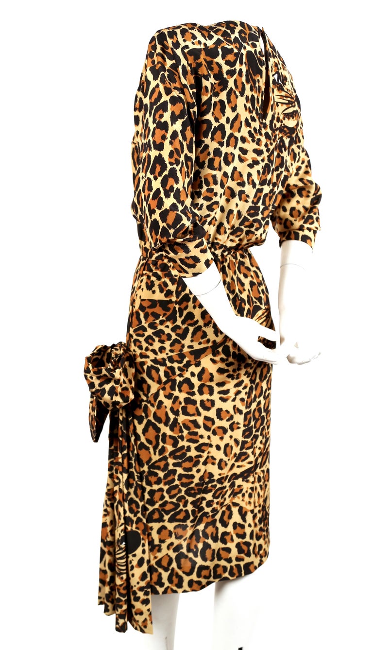 Yves Saint Laurent leopard printed silk runway dress, 1986 at 1stDibs