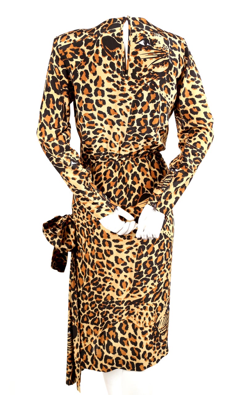 Yves Saint Laurent leopard printed silk runway dress, 1986 at 1stDibs