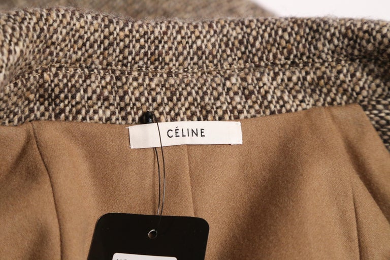 CELINE by PHOEBE PHILO tweed wool coat with waist tie - new at 1stDibs ...