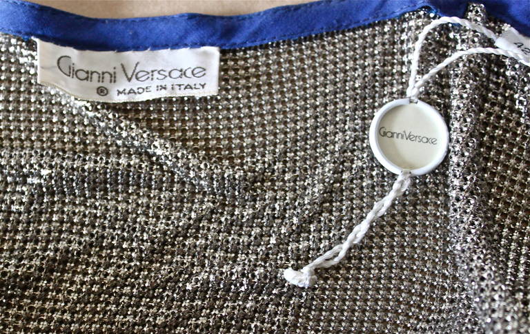 80's GIANNI VERSACE Oroton chain mail mesh jacket with hand painted ...