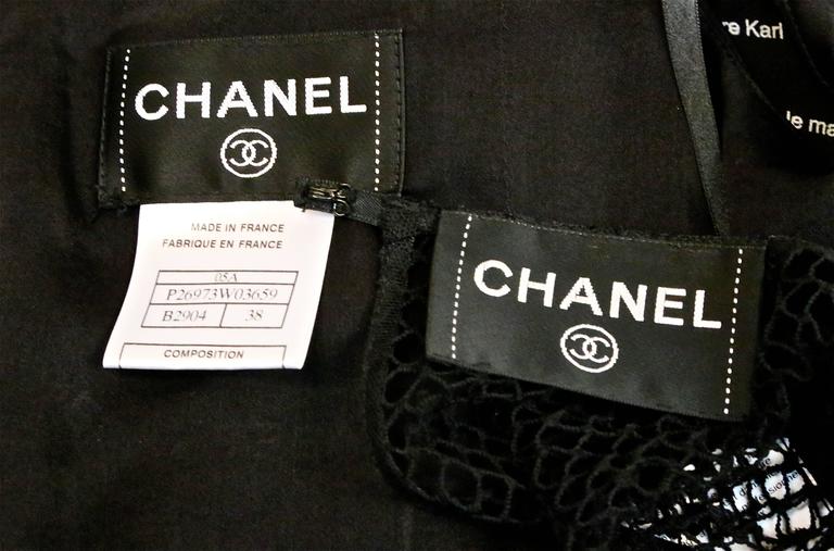 CHANEL silk printed dress with sheer net overlay - runway fall 2005 at ...