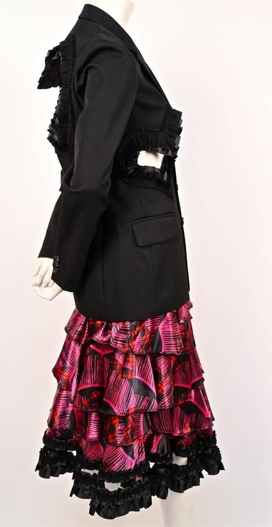COMME DES GARCONS 'bad taste' runway blazer with open hearts and tiered ...