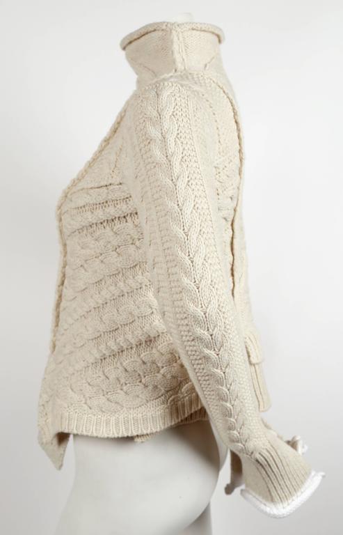 Celine By Phoebe Philo wool cable knit sweater with asymmetric hem at ...