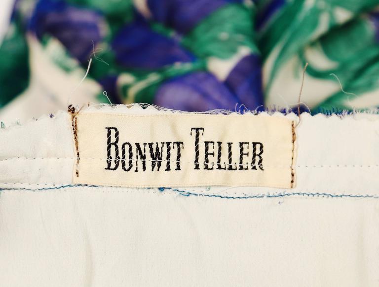 1950's BONWIT TELLER vibrant floral silk dress For Sale at 1stDibs ...
