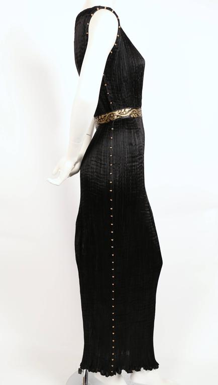 1920's MARIANO FORTUNY pleated black silk DELPHOS gown at 1stDibs