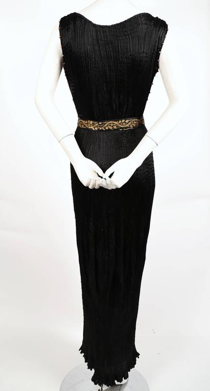 1920's MARIANO FORTUNY pleated black silk DELPHOS gown at 1stDibs