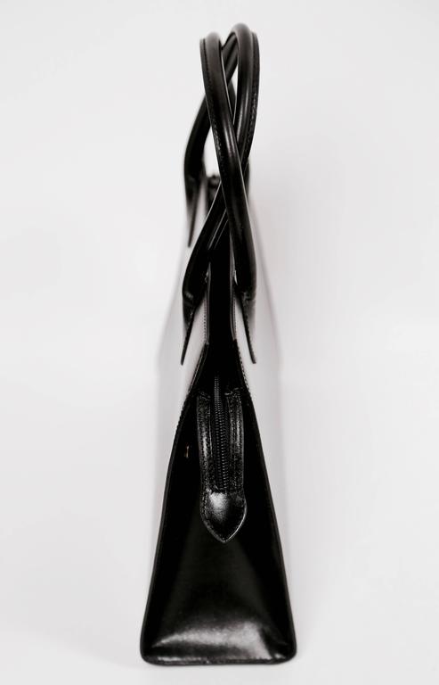 1980's AZZEDINE ALAIA minimal jet black leather box bag at 1stDibs ...