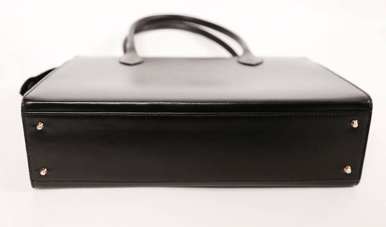 1980's AZZEDINE ALAIA minimal jet black leather box bag at 1stDibs ...