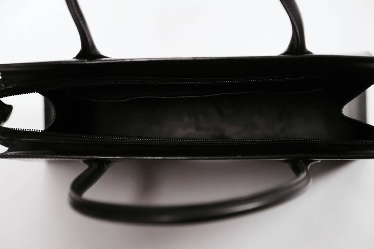 1980's AZZEDINE ALAIA minimal jet black leather box bag at 1stDibs ...