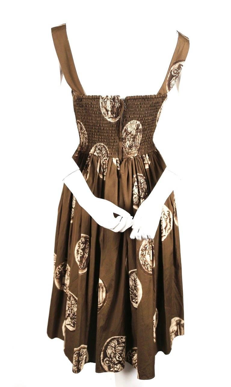 DOLCE and GABBANA Roman coin printed cotton dress For Sale at 1stDibs