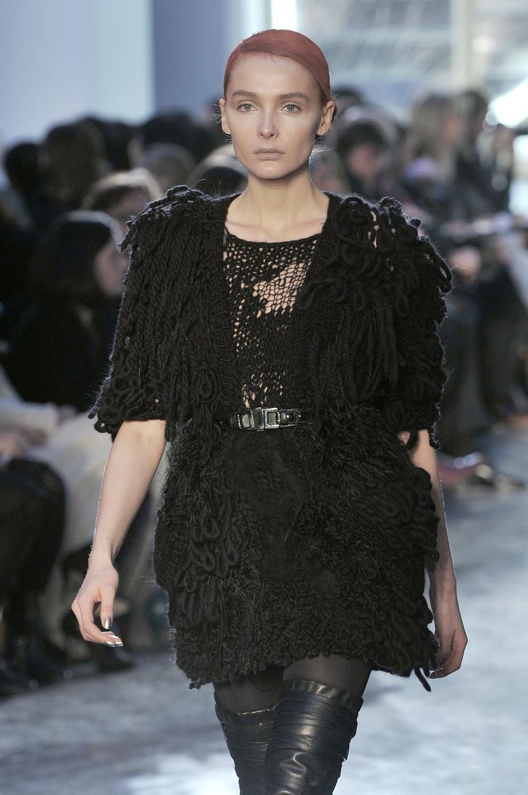 RODARTE black hand-knit and looped cardigan sweater runway 2009 For ...
