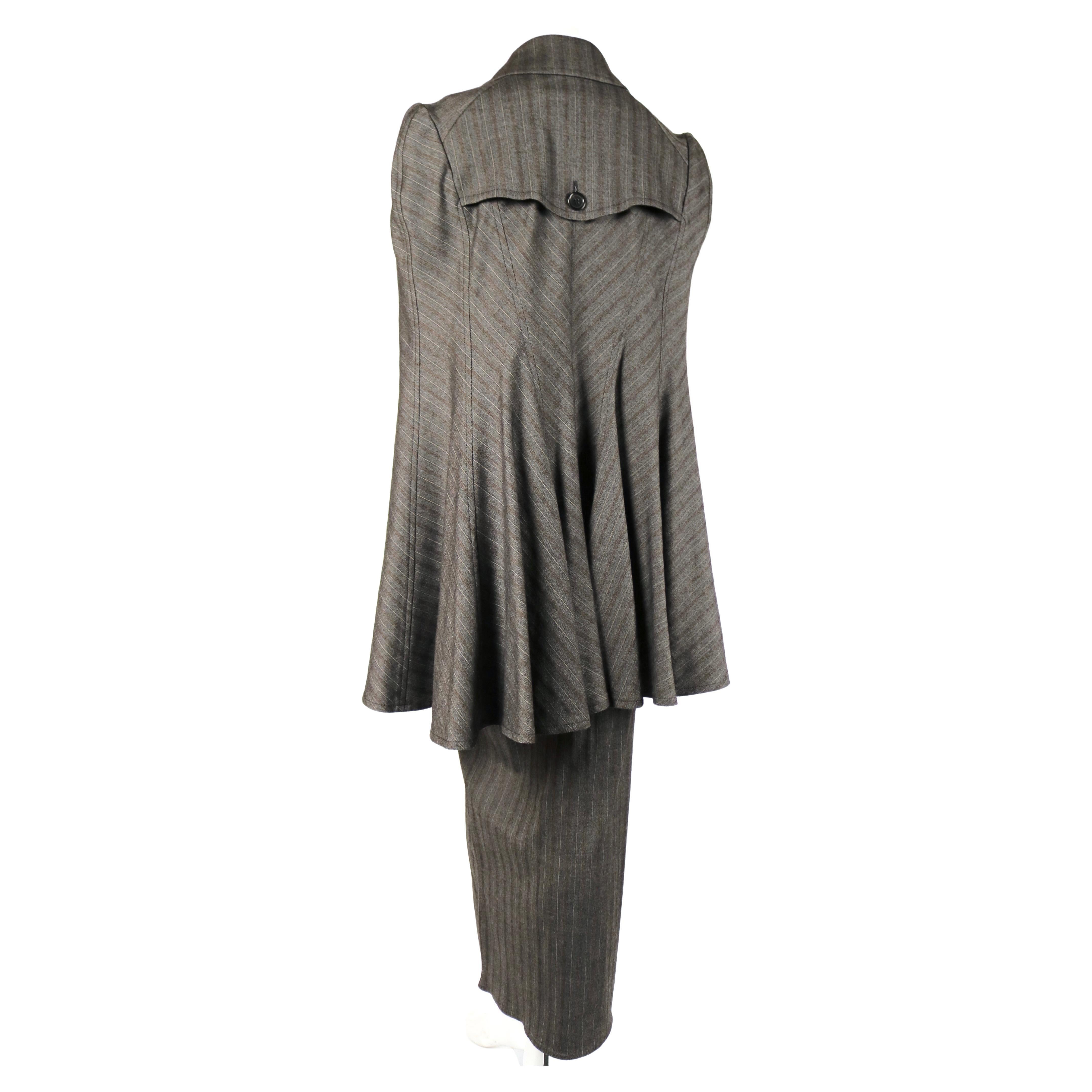 Junya Watanabe striped wool runway cape coat and skirt, 2008 For Sale ...