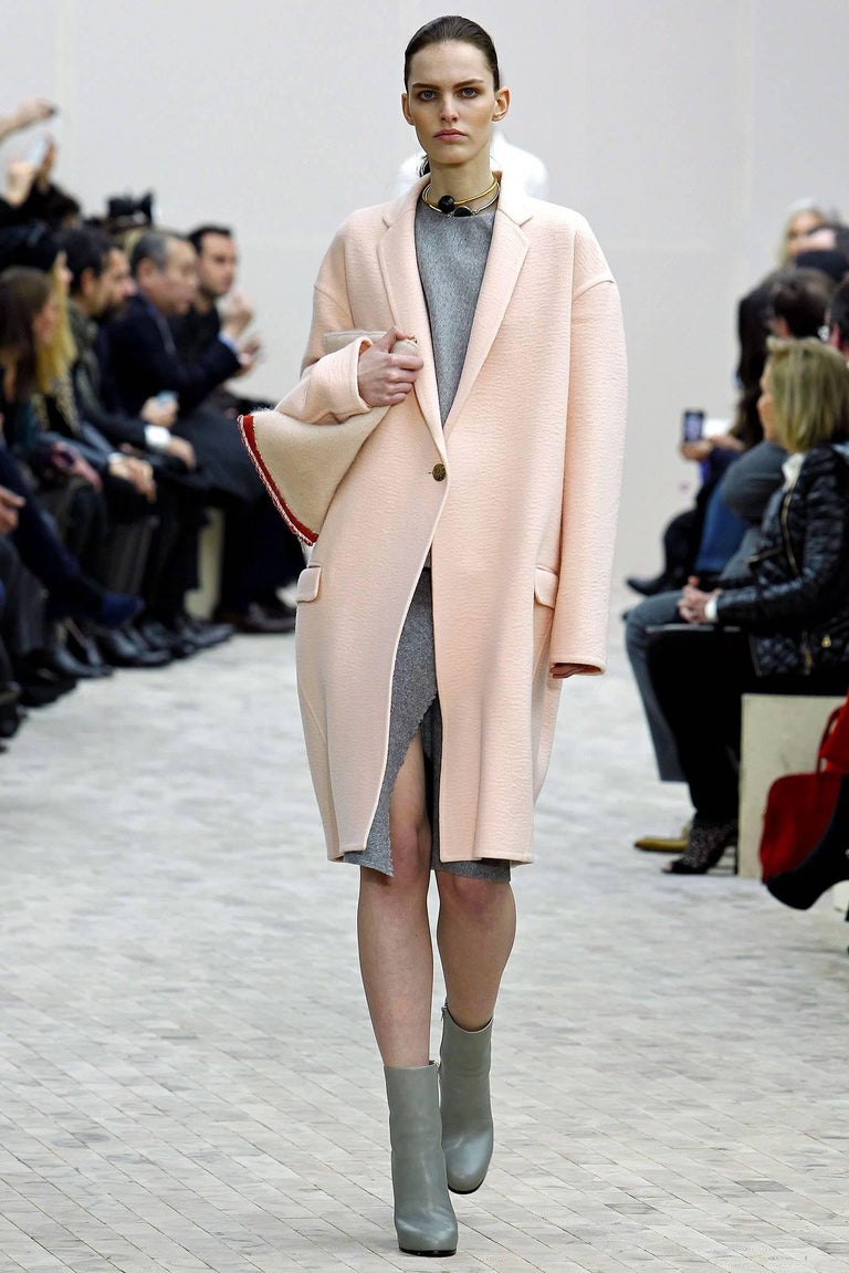 CELINE blush cashmere runway coat - 2013 at 1stDibs | celine cashmere coat