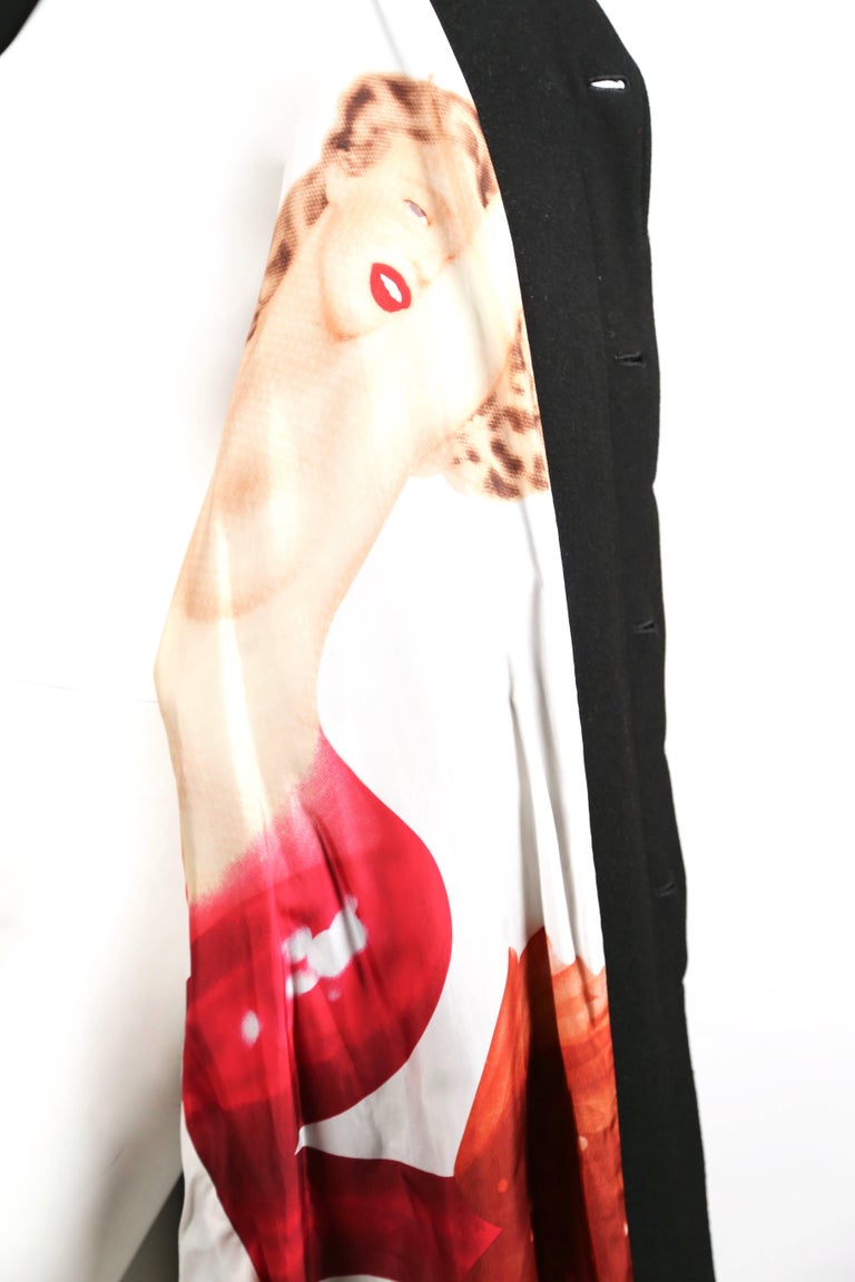 1991 Yohyi Yamamato Homme wool coat with Marilyn Monroe print lining at 1stDibs | yohji yamamoto ...