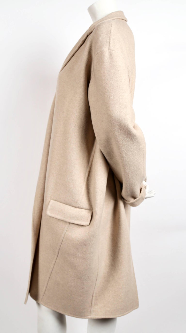 Celine By Phoebe Philo heathered oatmeal "egg shape" cashmere coat at ...